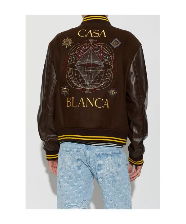 Casablanca Embroidered Varsity Jacket