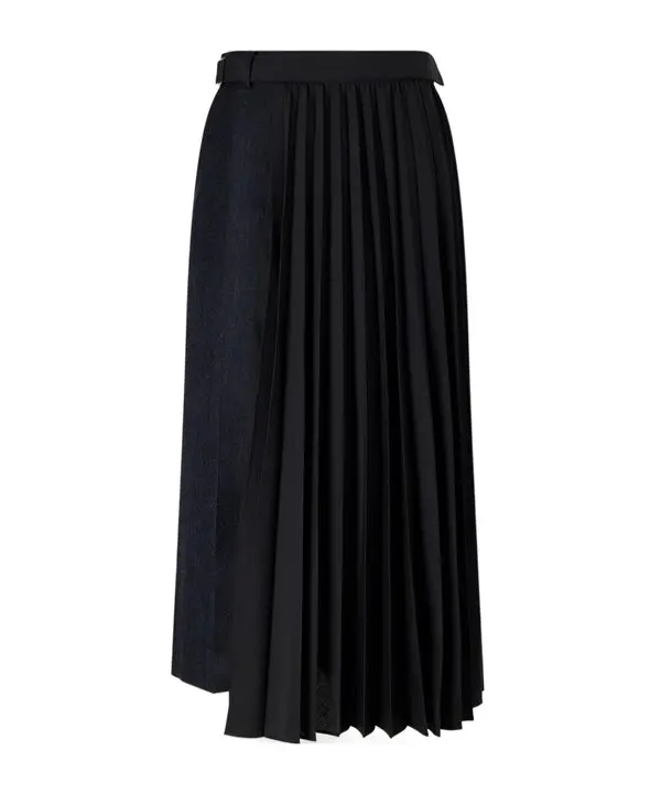 Sacai Double-faced Herringbone Pleated Skirt - No