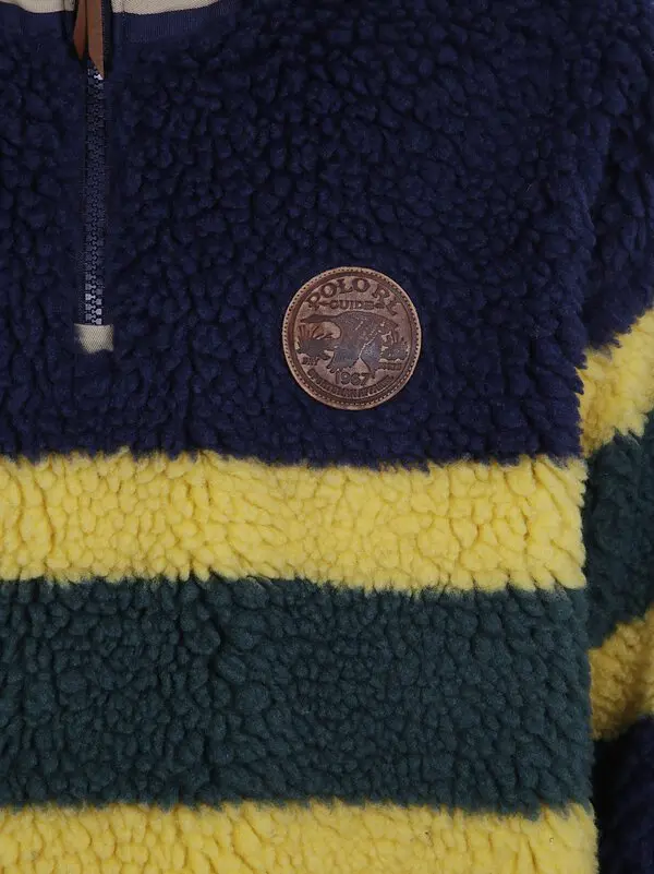 Polo Ralph Lauren Roll-neck Striped Logo Patch Jumper - Navy