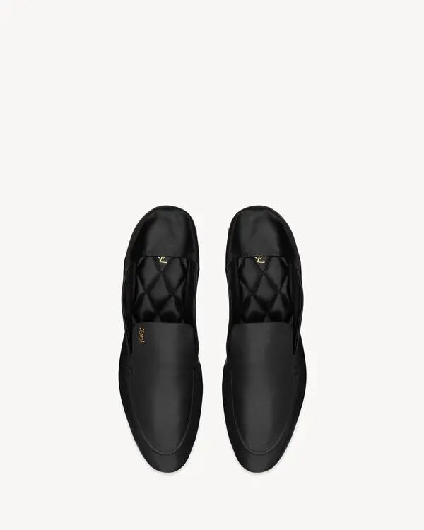 Saint Laurent Alain Slippers In Smooth Leather