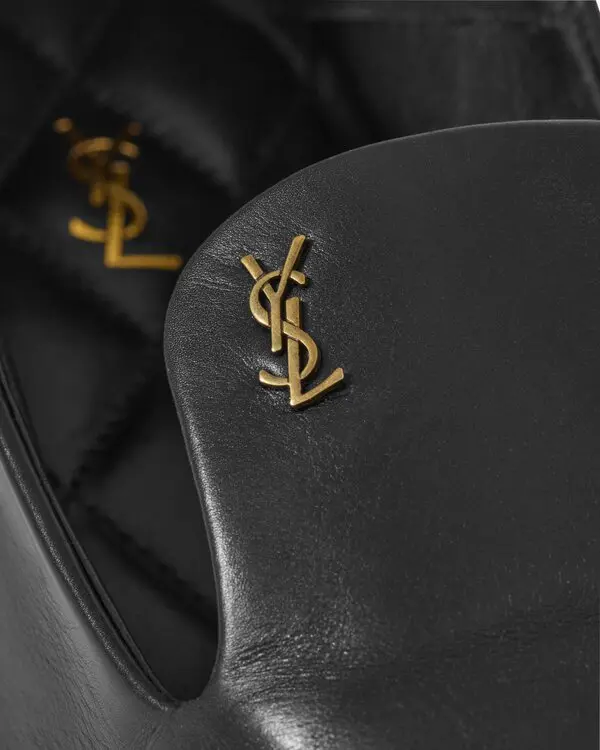 Saint Laurent Alain Slippers In Smooth Leather