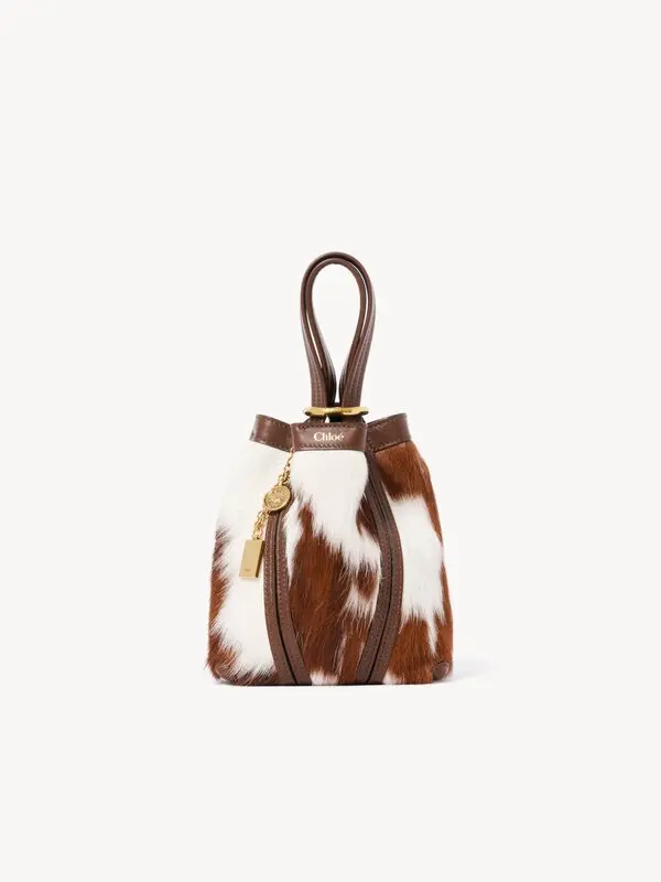 Chloé Small Spin Tote Bag In Hair-on Leather