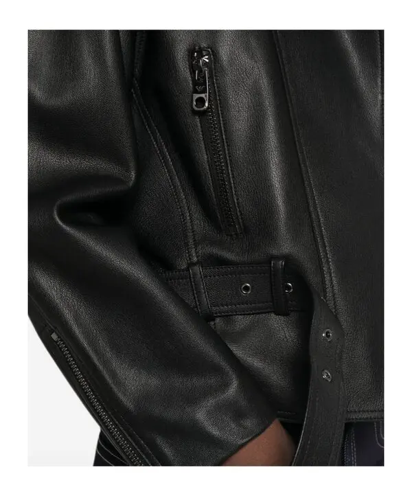 Emporio Armani Leather Jacket With A Zipper