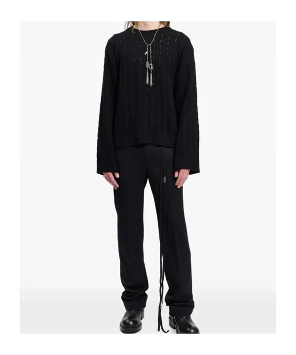 ANN DEMEULEMEESTER Worsted Wool Gabardine Trousers
