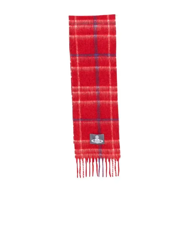 VIVIENNE WESTWOOD Logo Patch Fringed Scarf - No