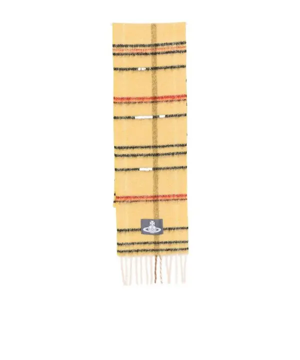 VIVIENNE WESTWOOD Check-pattern Fringed Scarf - No