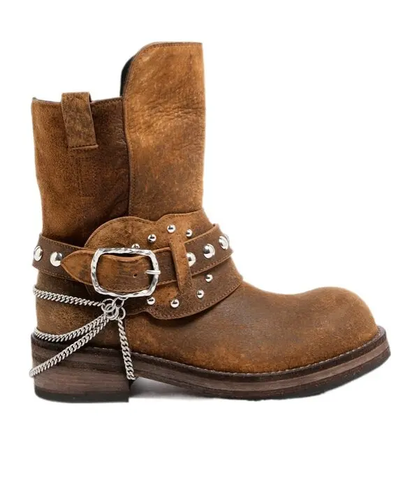 ANN DEMEULEMEESTER Boa Short Riding Boots With Spurs