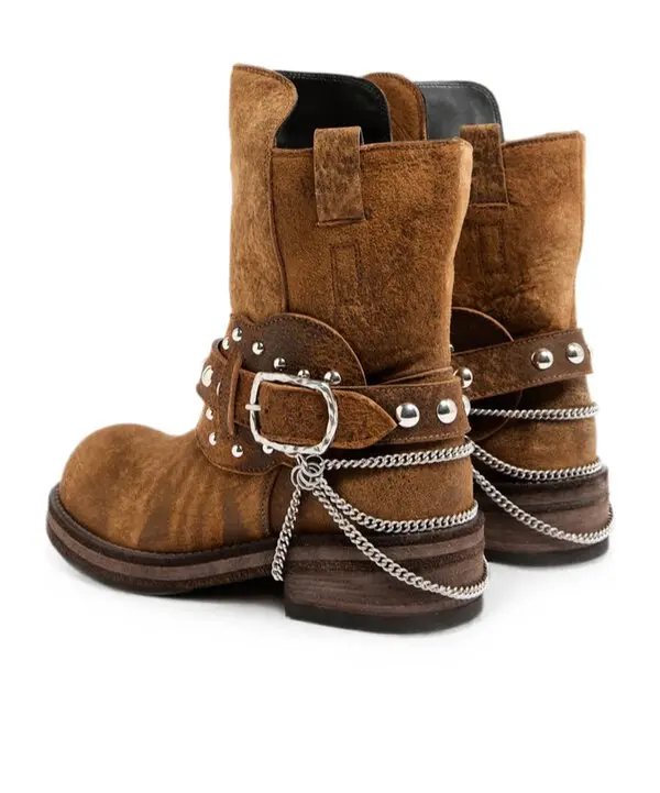 ANN DEMEULEMEESTER Boa Short Riding Boots With Spurs