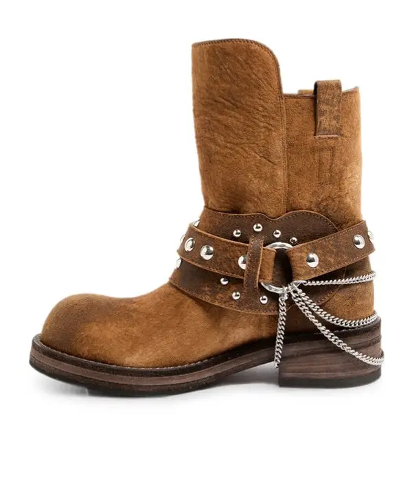 ANN DEMEULEMEESTER Boa Short Riding Boots With Spurs
