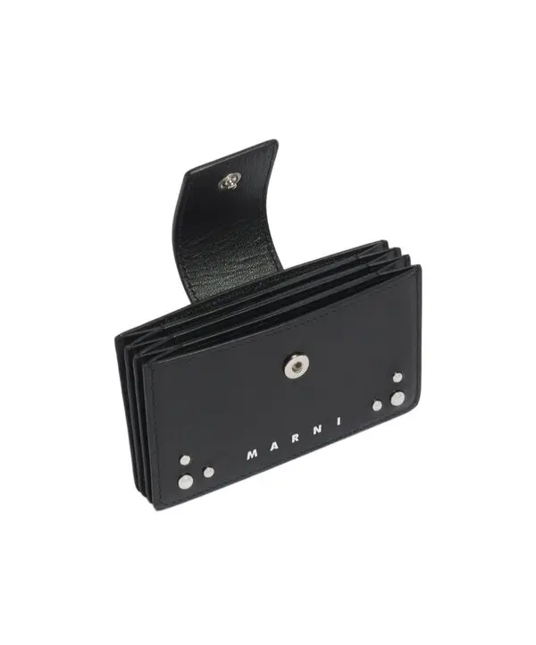 Marni Leather Card Holder With Studs
