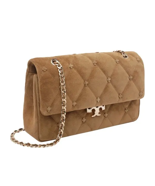 Tory Burch Bunny Knot Suede Shoulder Bag