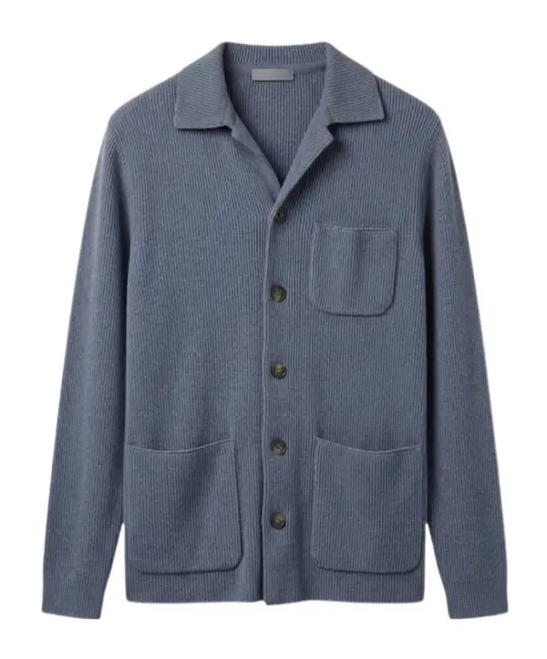 LARDINI Long-sleeved Cardigan - Blue