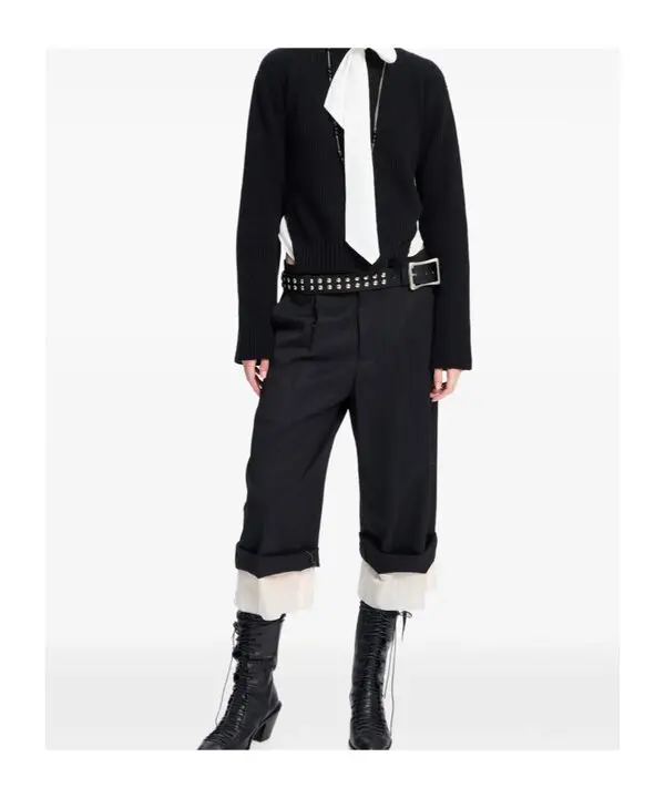 ANN DEMEULEMEESTER Cashmere Ribbed-knit Sweater - Black