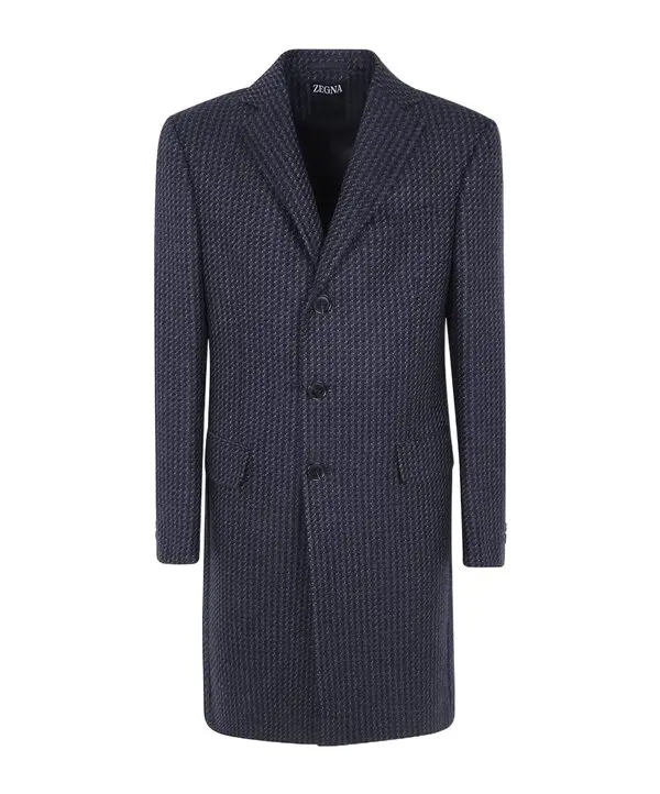Zegna Double-breasted Wool Coat - Dark Grey