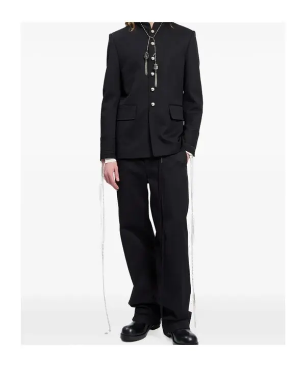 ANN DEMEULEMEESTER Cotton-drill Straight-leg Trousers