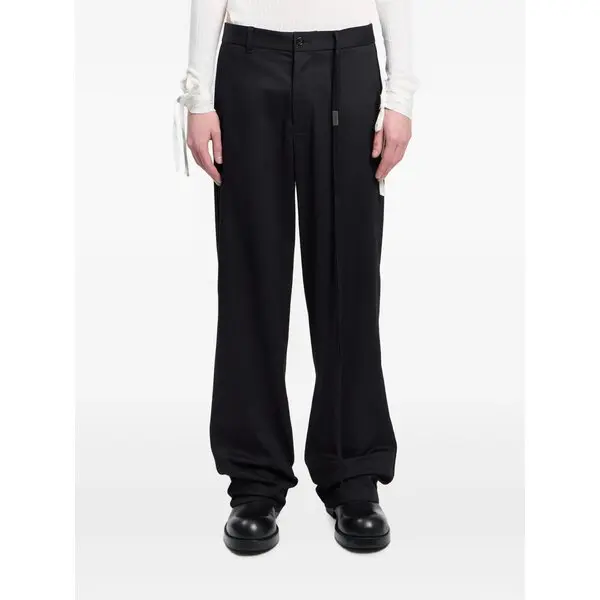 ANN DEMEULEMEESTER Cotton-drill Straight-leg Trousers