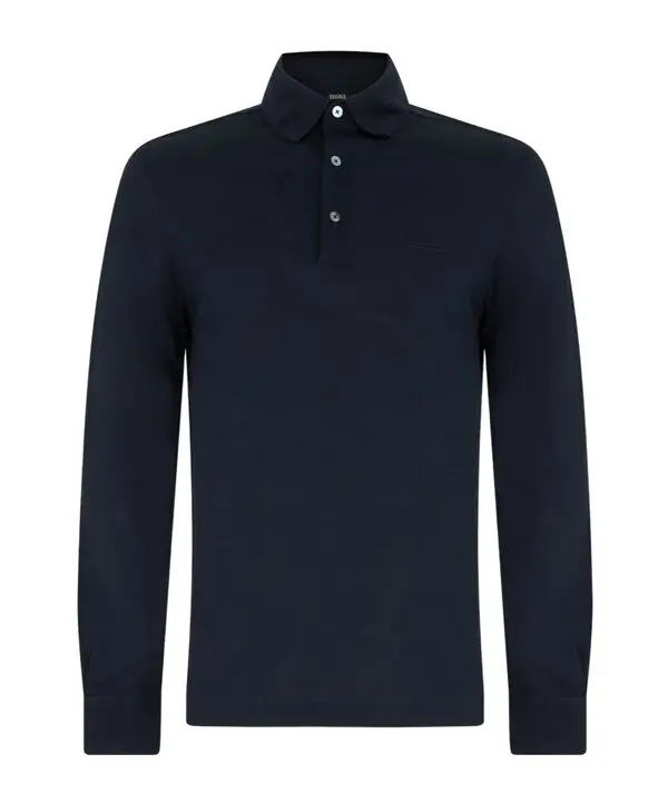 Zegna Long-sleeve Polo Shirt - Black