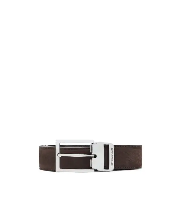 Emporio Armani Logo-engraved Buckle Belt - Brown