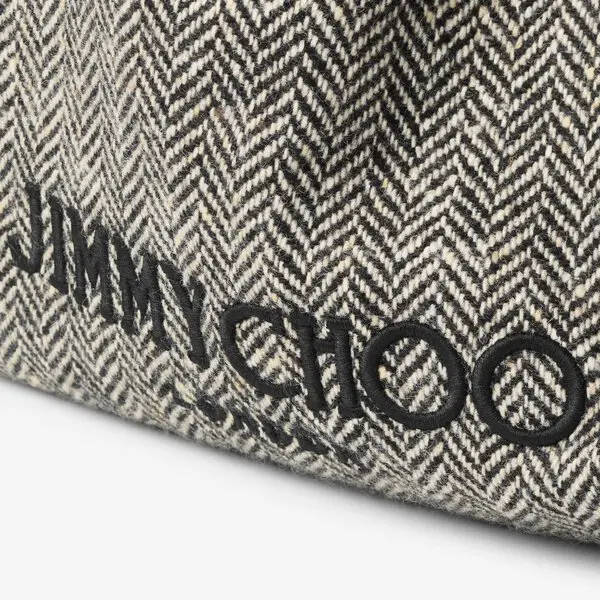 JIMMY CHOO Blended-fabric Herringbone Drawstring Shoulder Bag