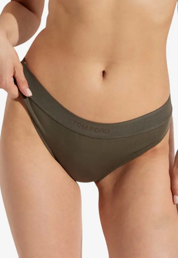 TOM FORD Logo Waistband Thong Briefs