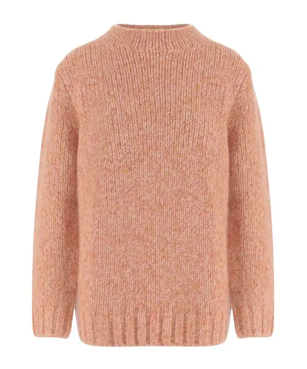 Arch4 Crew-neck Long-sleeve Knit Top - Peach