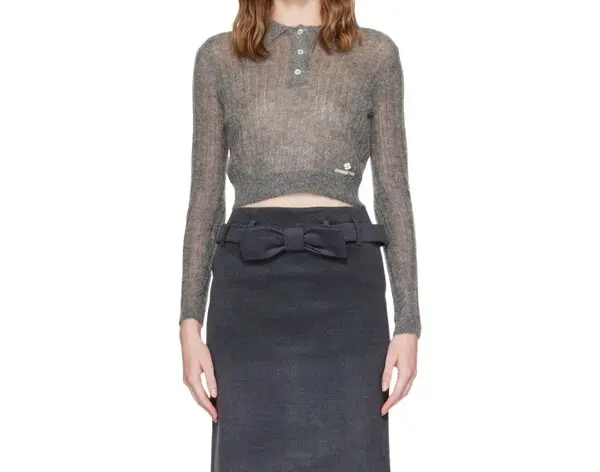 SHUSHU/TONG Long-sleeve Knitted Polo Shirt
