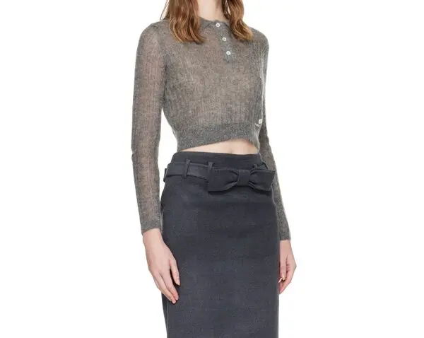 SHUSHU/TONG Long-sleeve Knitted Polo Shirt