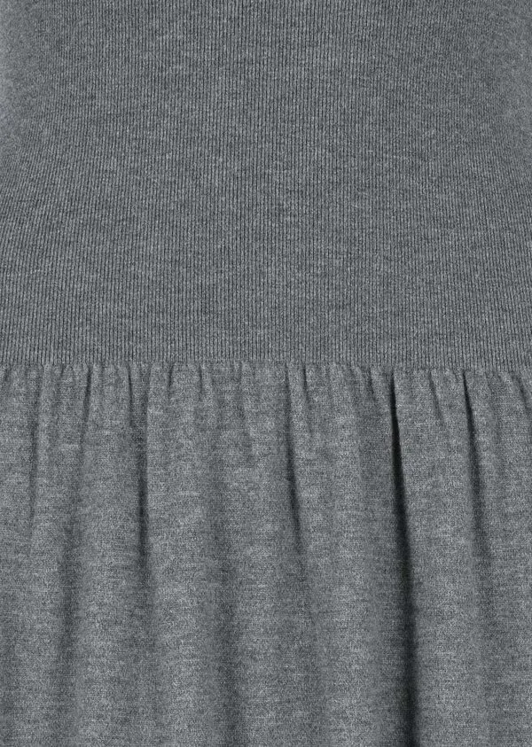 AMOMENTO Ribbed Shirring Knit Maxi Dress