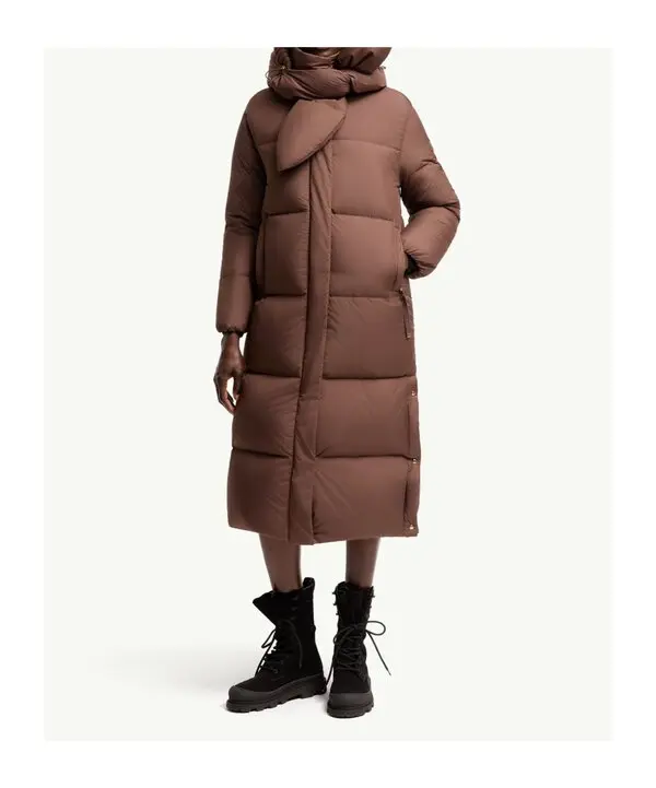 Moncler Ornement Hooded Long Down Jacket
