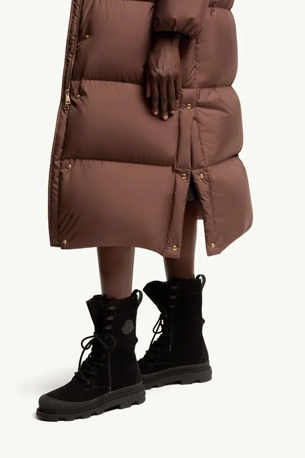 Moncler Ornement Hooded Long Down Jacket