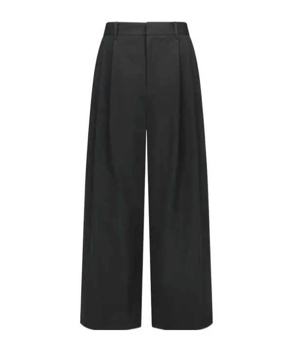 AMOMENTO Two-tuck Wide-leg Trousers