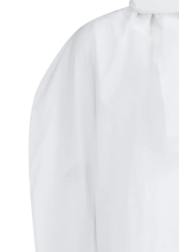 AMOMENTO Scarf-detail Long-sleeve Blouse - White