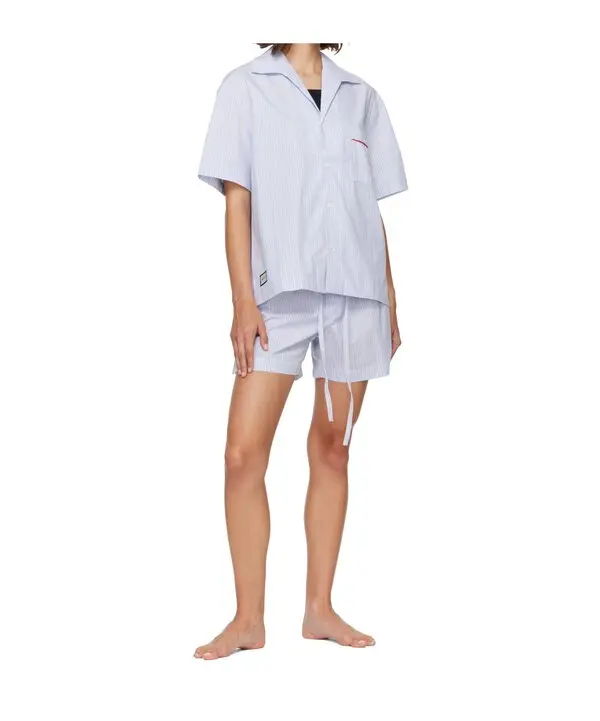 ENTIRE STUDIOS Striped Pajama Shorts - Blue