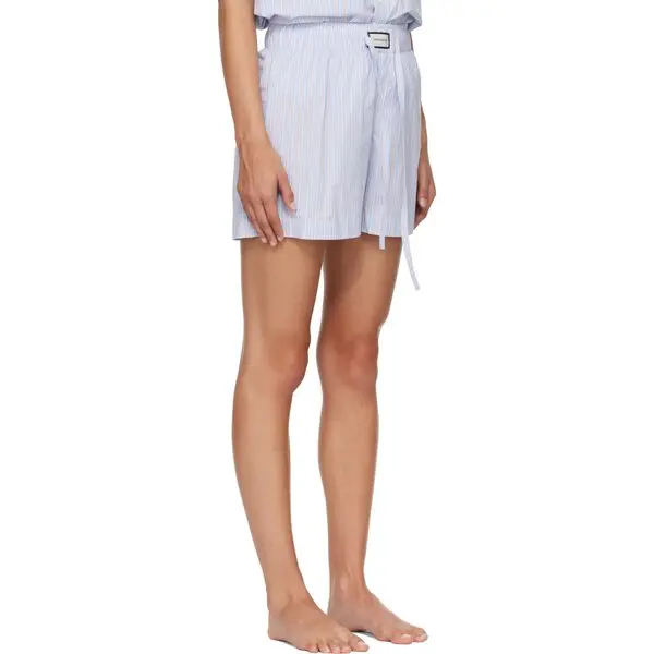 ENTIRE STUDIOS Striped Pajama Shorts - Blue