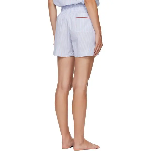 ENTIRE STUDIOS Striped Pajama Shorts - Blue
