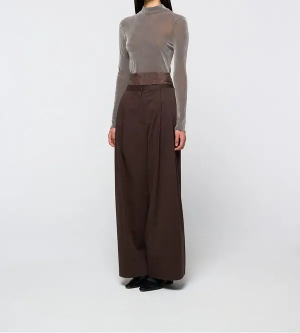 AMOMENTO Double-pleated Wide-leg Trousers
