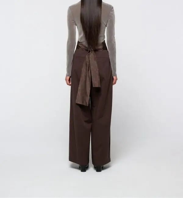 AMOMENTO Double-pleated Wide-leg Trousers