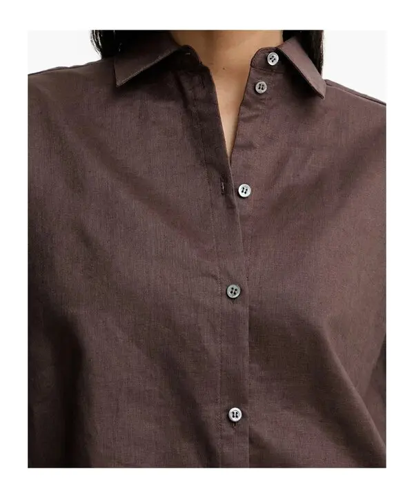 Pinko Drawstring-hem Cropped Linen Shirt