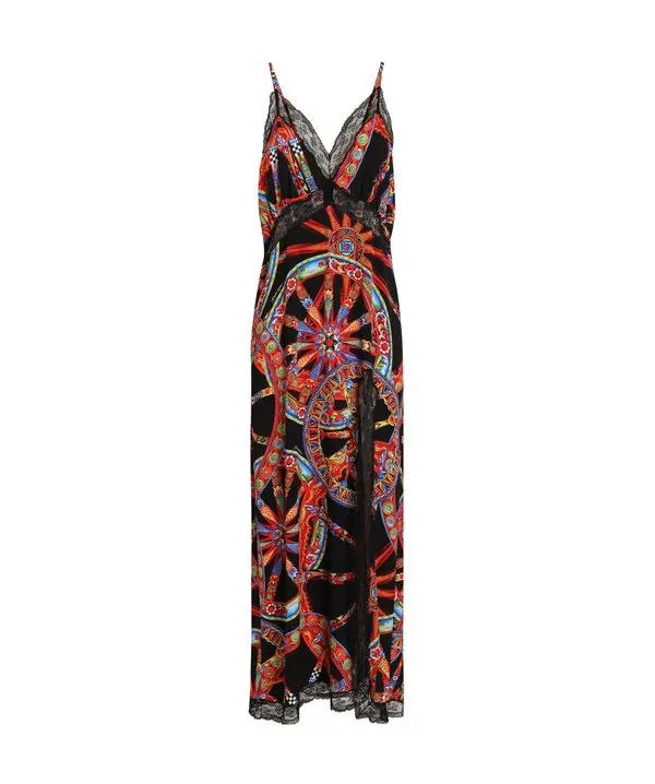 Dolce & Gabbana Carretto-print Charmeuse Slip Dress - Multicolor