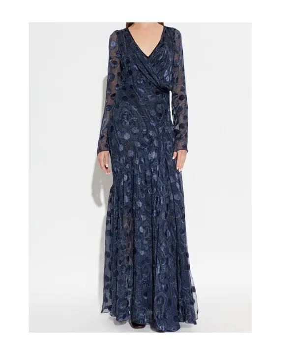 Etro Paisley Maxi Dress - Navy Blue