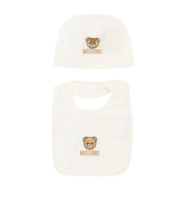 Moschino モスキーノ キッズ テディベア プリント ハットビブ セット