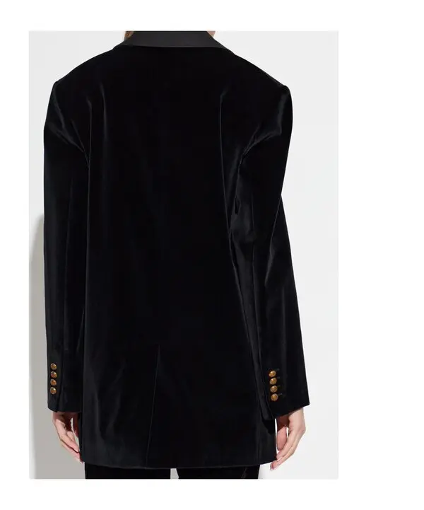 Etro Long Double-breasted Stretch Cotton Velvet Jacket