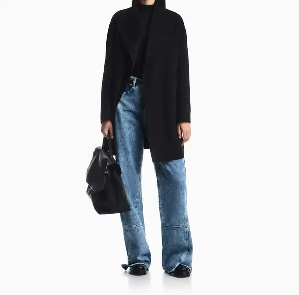 Emporio Armani Blouson Jacket In Wool And Cashmere With Wide Lapels