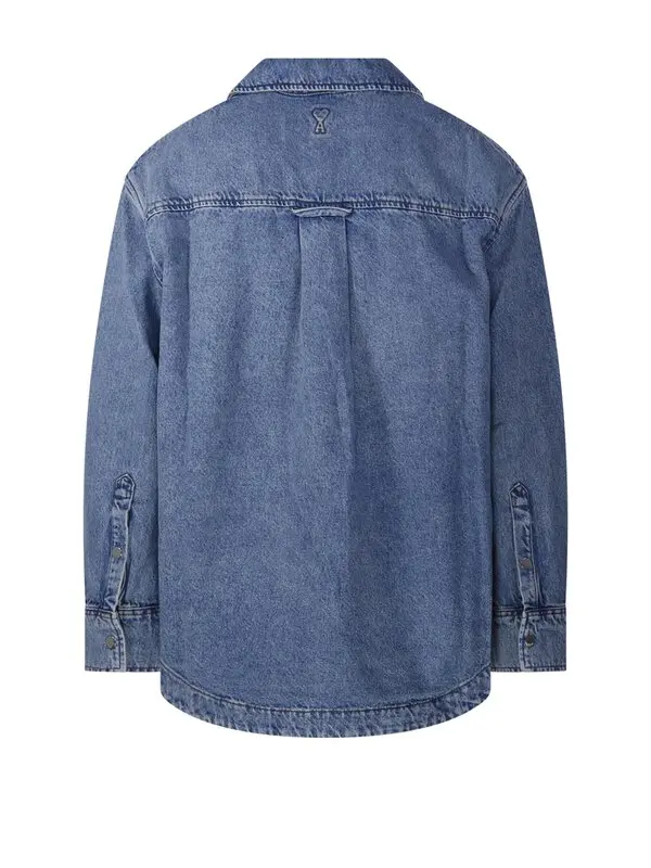 AMI Paris Faded-effect Denim Jacket