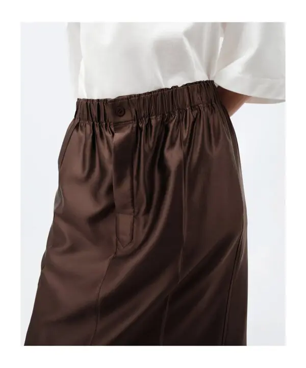 Carven Pull-on Skirt In Slip Satin