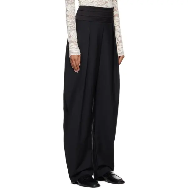 RÓHE Pleated Satin-waistband Trousers