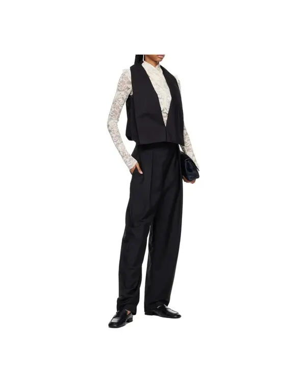 RÓHE Pleated Satin-waistband Trousers