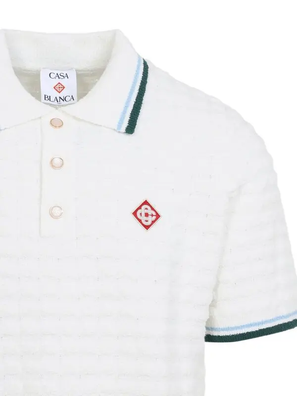 Casablanca Textured-knit Polo Shirt