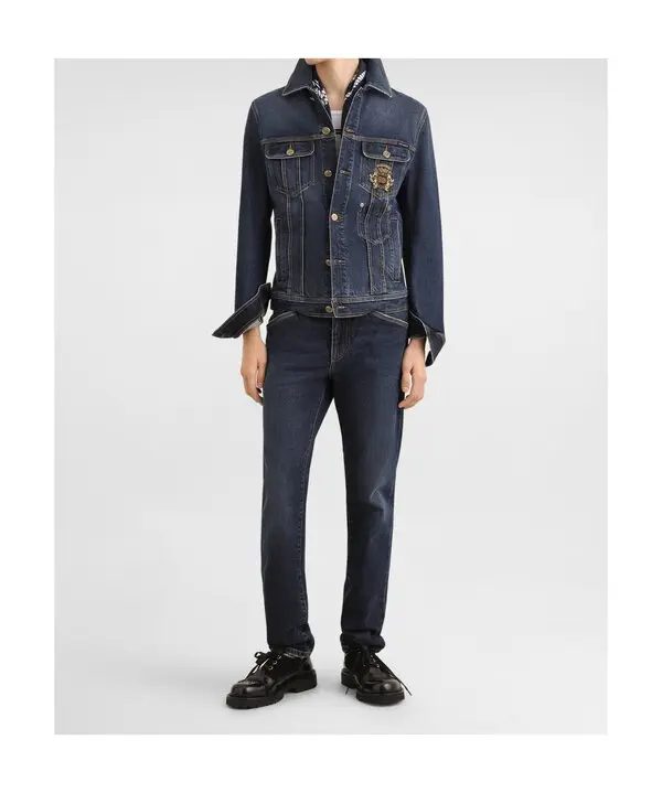 Dolce & Gabbana Denim Jacket With Logo Patch