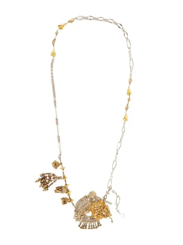 Dries Van Noten Asymmetric Link Necklace - Bronze